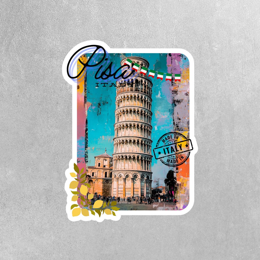 Pisa Italy Sticker | Leaning Tower of Pisa Decal | Travel Souvenir for ...