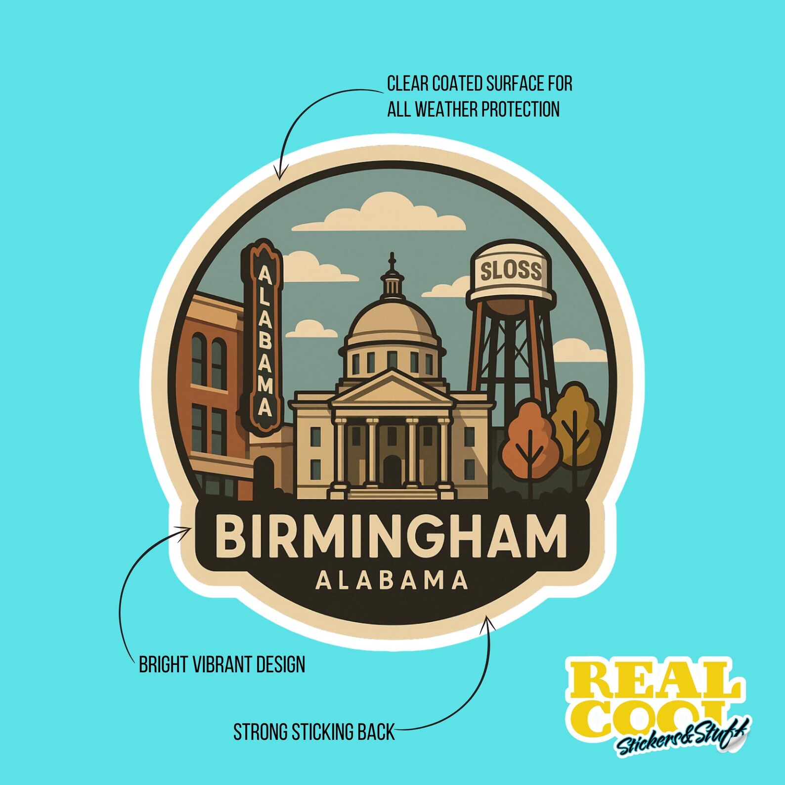 Birmingham Sticker | Birmingham Alabama Travel Decal | Birmingham ...