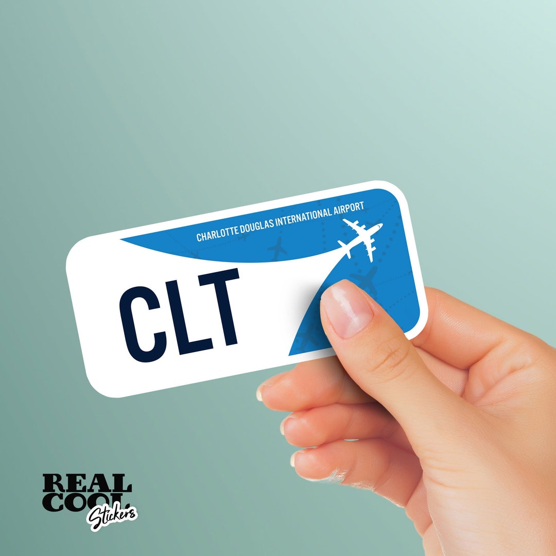 CLT Airport Code Sticker IATA Code Stickers Charlotte - Etsy