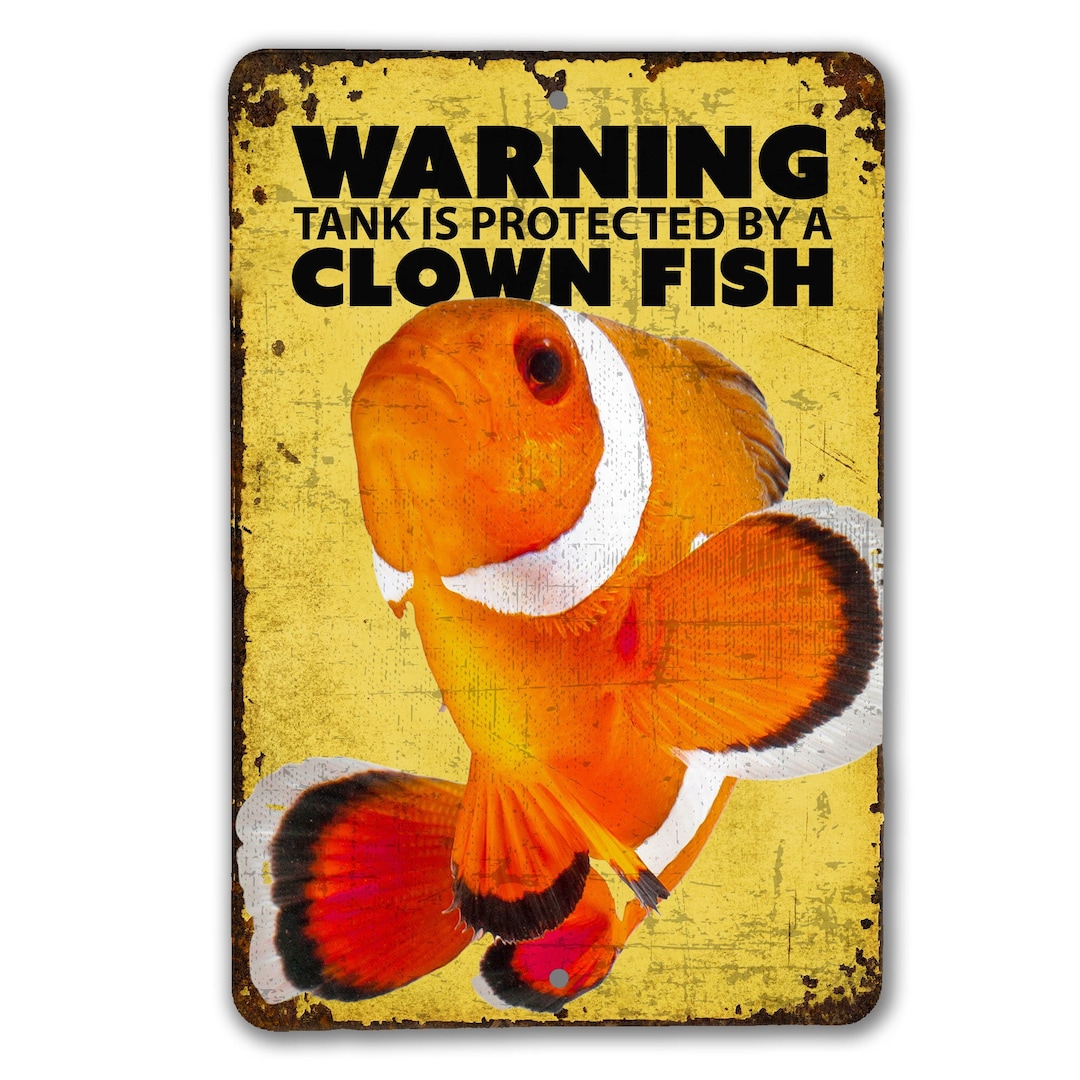Warning Clown Fish Sign | Clown Fish Warning Sign | Aquarium Sign - Etsy