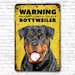 Warning Rottweiler Sign | Dog Warning Sign | Rottweiler Sign - Etsy