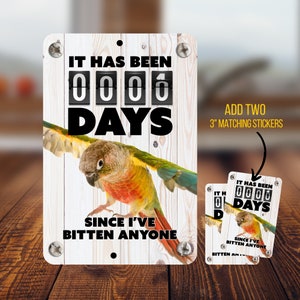 Flying Green Cheek Conure Bite Sign Green Cheek Conure Parrot Sign - Etsy