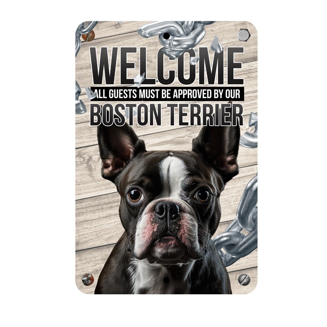 Boston Terrier Welcome Sign | Boston Terrier Sign - Etsy