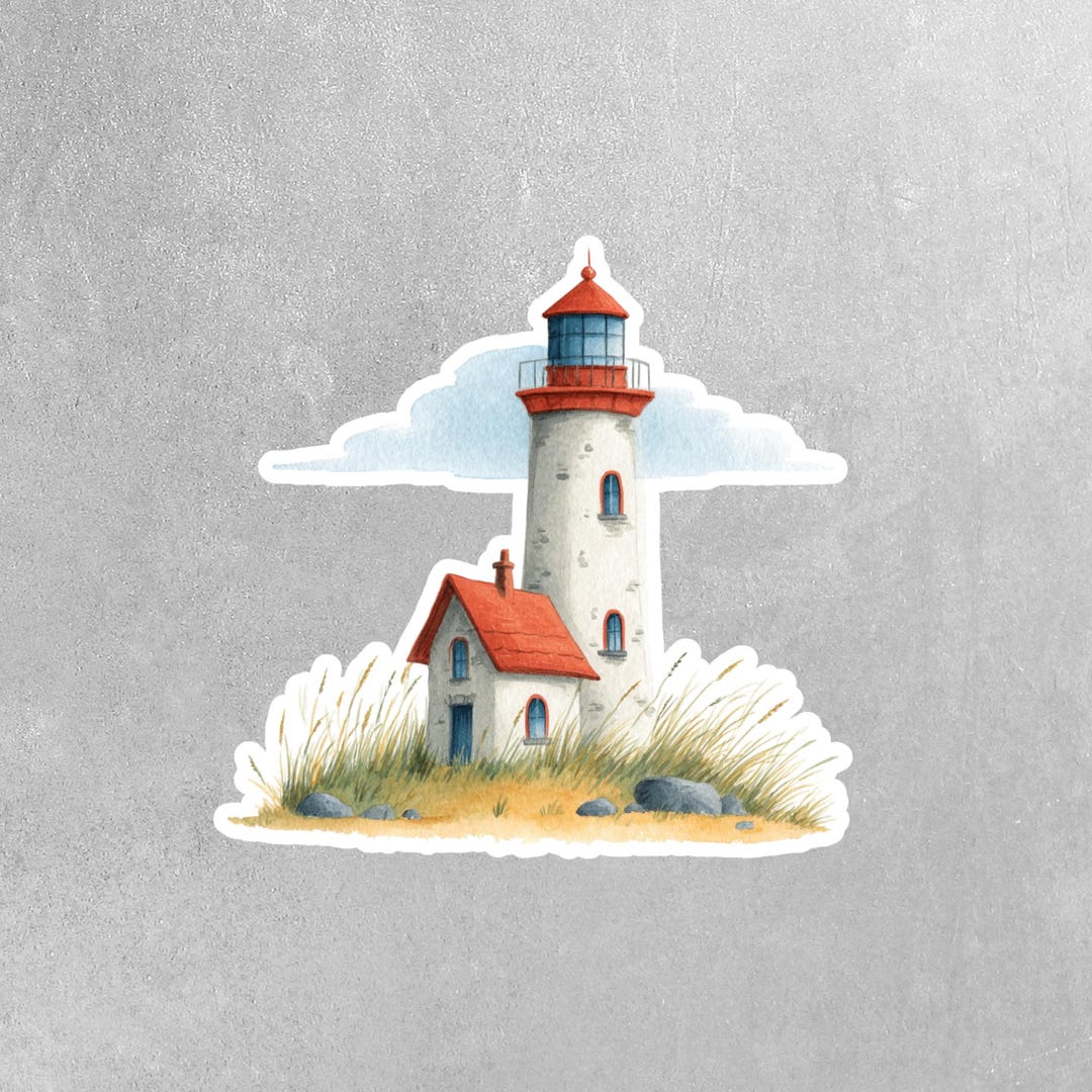 Lighthouse Sticker | Watercolor Lighthouse Sticker | Lighthouse Decal ...
