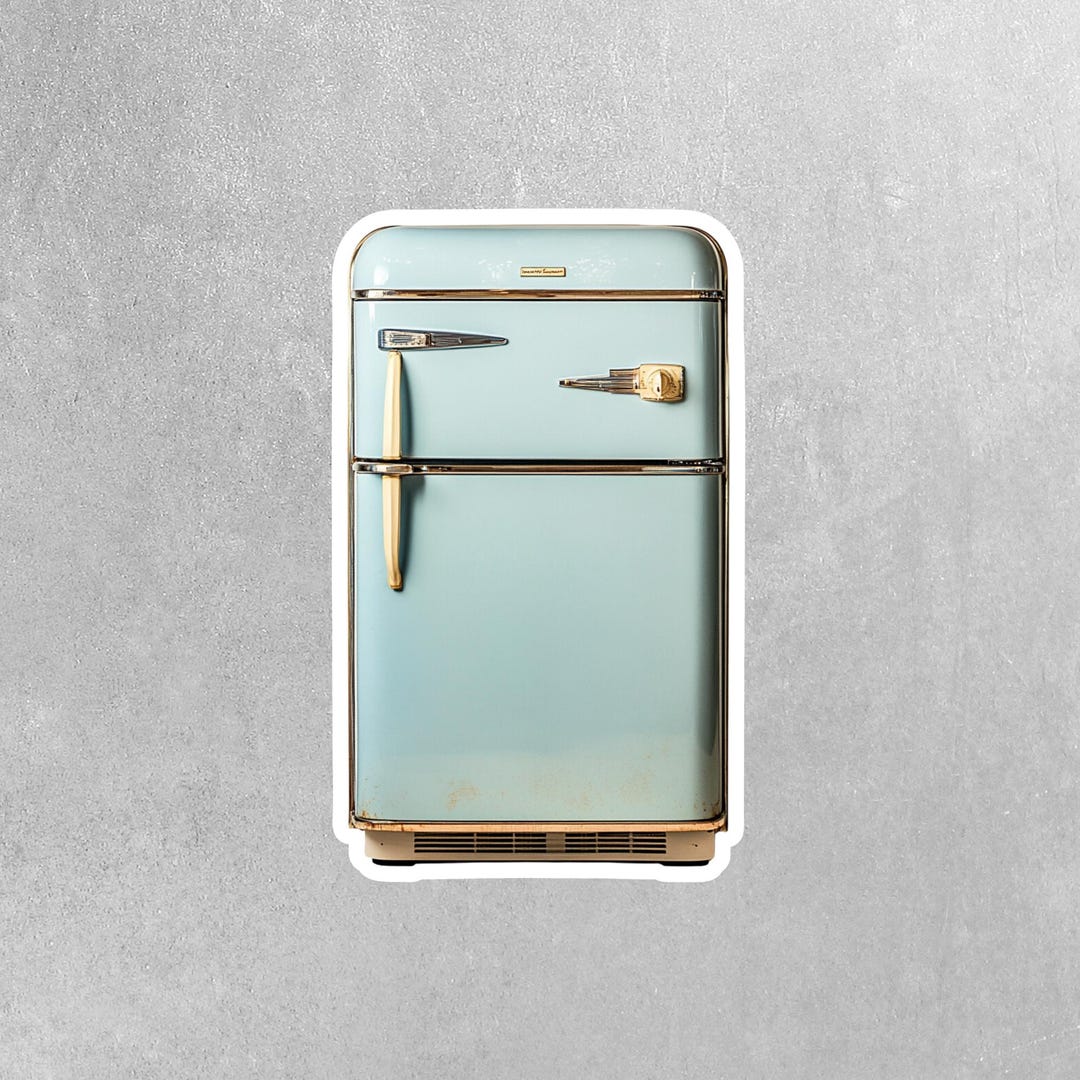 Vintage Refridgerator Sticker - Fridge Sticker - Junk Journal Stickers ...