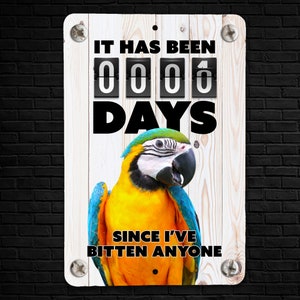 Macaw Bite Sign | Macaw Parrot Sign | Funny Macaw Owner Gift - Etsy