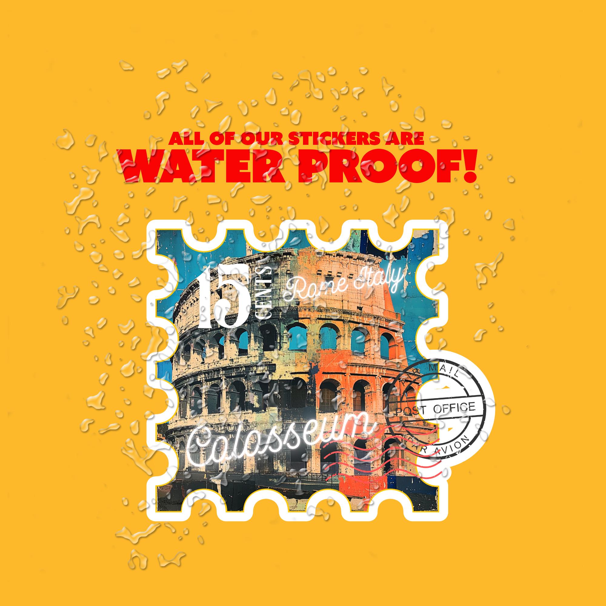 Rome Sticker - Colosseum Sticker - Italy Stamp Sticker - Etsy