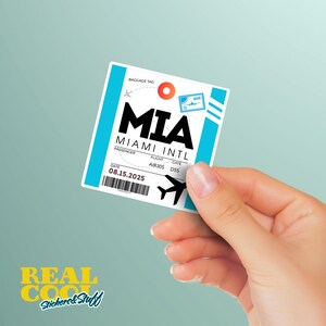 MIA Luggage Tag Sticker | Aviation Stickers | Miami Airport Sticker - Etsy