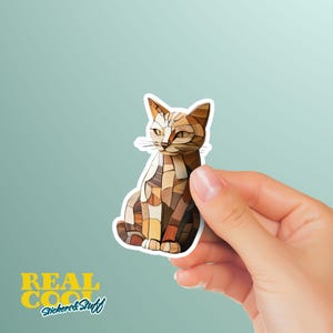 Cat Stickers - Wooden Cat Sticker - Rustic Cat Sticker - Etsy