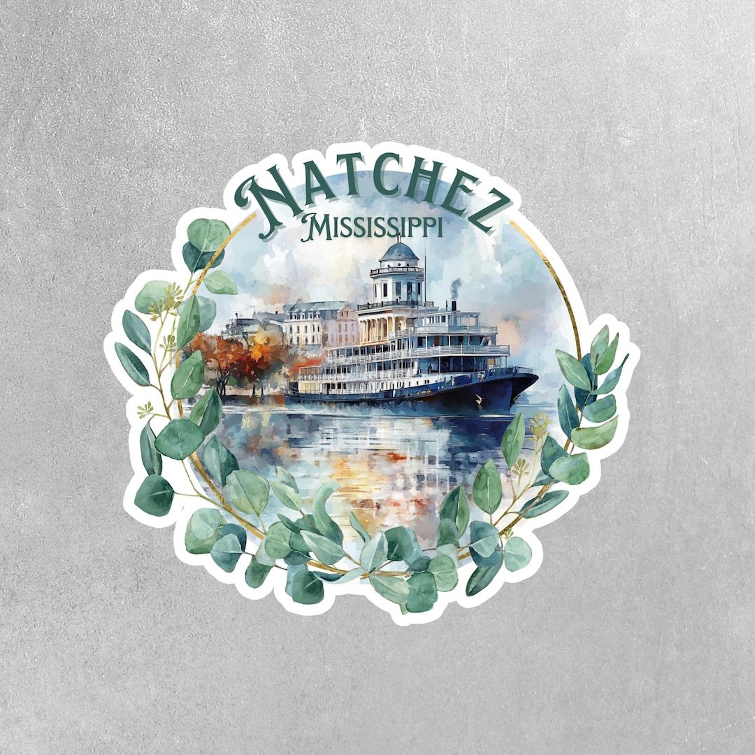 Natchez Mississippi Sticker | Mississippi River Boat Decal, Unique ...