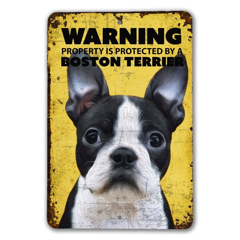 Warning Boston Terrier Sign Dog Warning Sign Boston - Etsy