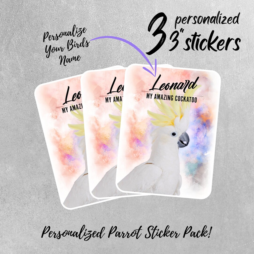 Cockatoo Sticker Three Pack Cockatoo Sticker - Etsy