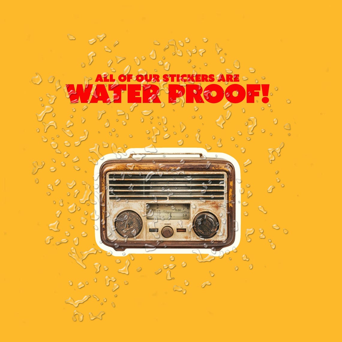 Vintage Radio Sticker - Old Fashioned Radio Sticker - Radio Decal ...