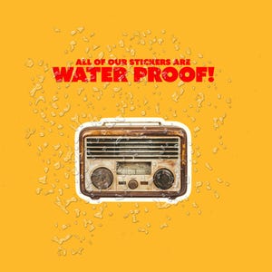 Vintage Radio Sticker - Old Fashioned Radio Sticker - Radio Decal ...