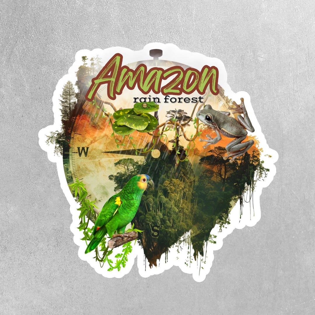 Amazon Rainforest Sticker - Brazil Rainforest Sticker - Rainforest ...