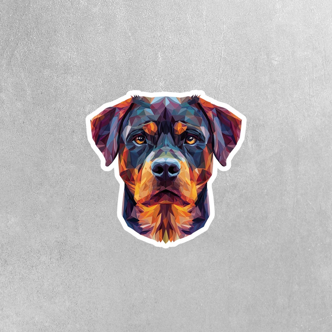 Rottweiler Sticker | Rottweiler Geometric Sticker | Rottweiler Sticker ...
