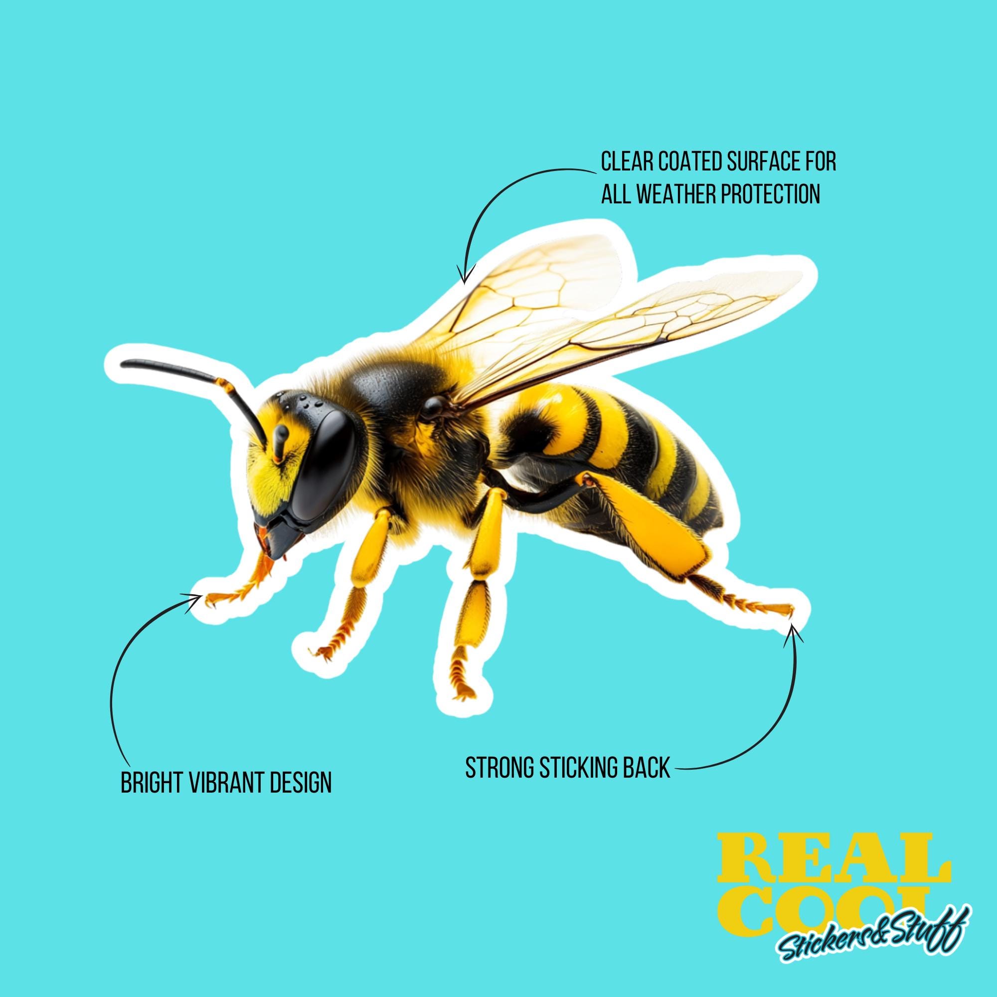 Hornet Sticker - Hornet Decal - Water Bottles & Home Decor - Insect Art ...