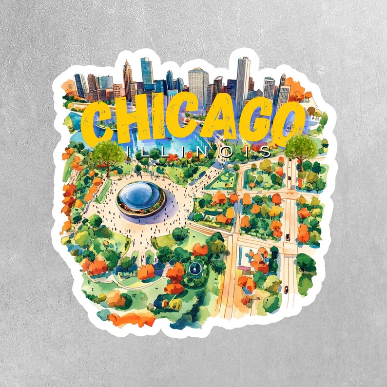Chicago Sticker - Millennium Park Sticker - the Bean Decal - Cute ...