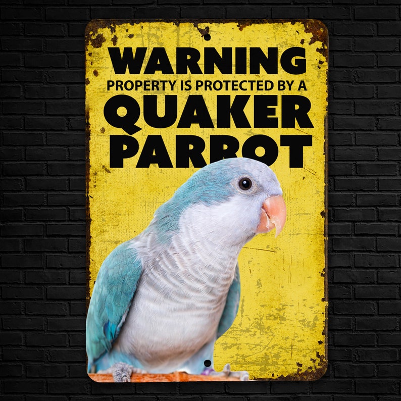 Warning Blue Quaker Parrot Sign | Quaker Parrot Warning Sign | Quaker ...