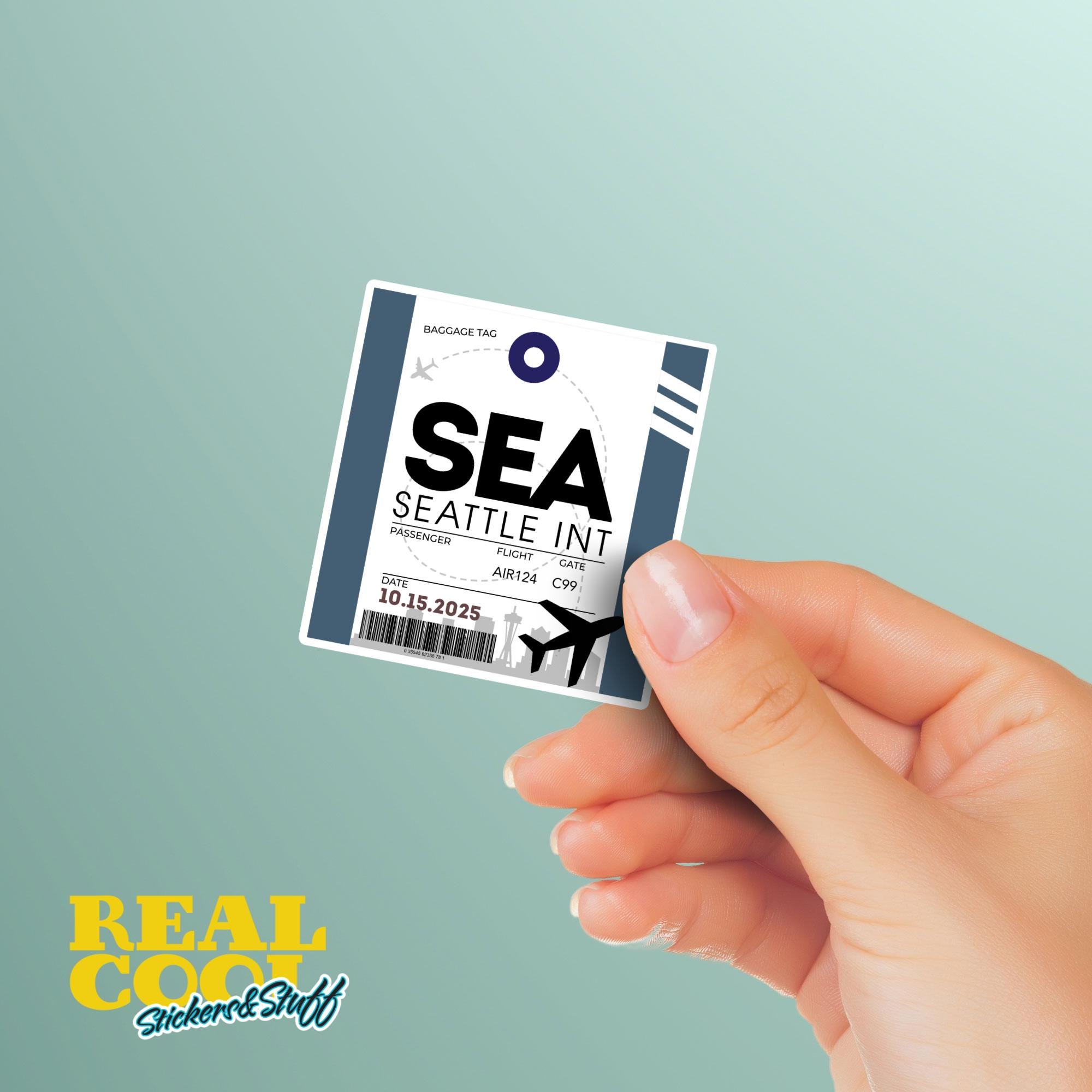 SEA Luggage Tag Sticker | Aviation Stickers | Seattle Airport Sticker ...
