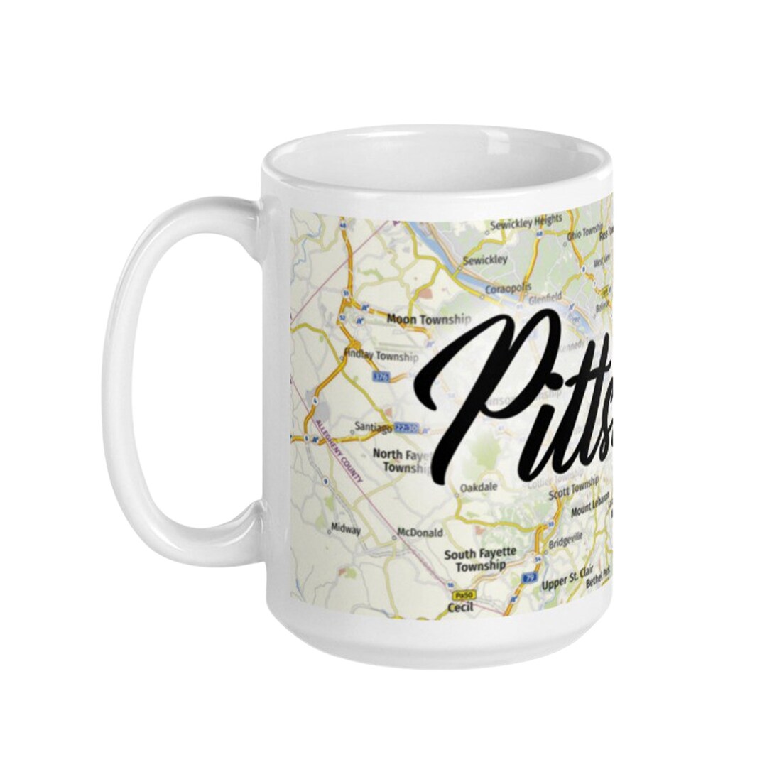 Pittsburgh City Map Mug | Pittsburgh Coffee Mug | Pittsburgh Mug - Etsy