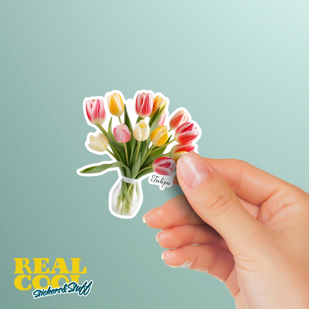 Tulips Sticker Tulips Sticker Flower Stickers - Etsy