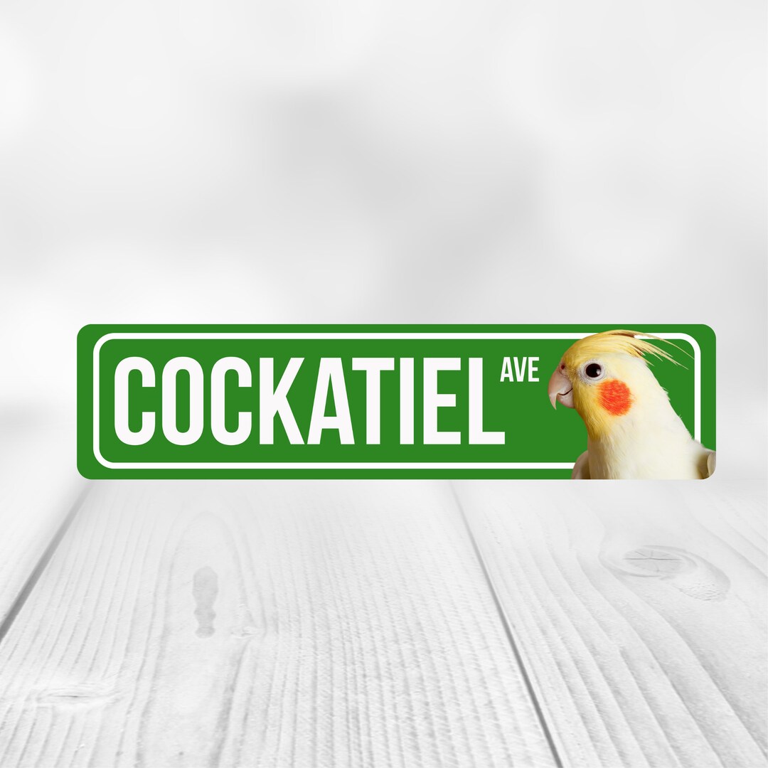 Cockatiel Sign | Cockatiel Street Sign | Yellow Cockatiel Sign - Etsy