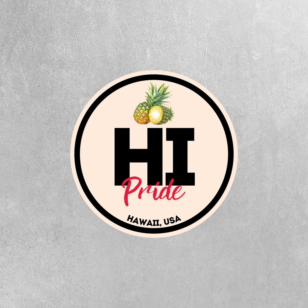 Hawaii Pride Sticker - Hawaii State Abbreviation Decal for Car, Laptop ...