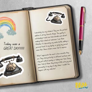 Vintage Telephone Sticker - Old Fashioned Phone Sticker - Phone Decal ...