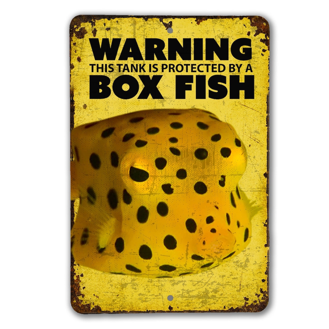 Warning Box Fish Sign | Box Fish Warning Sign | Aquarium Sign - Etsy