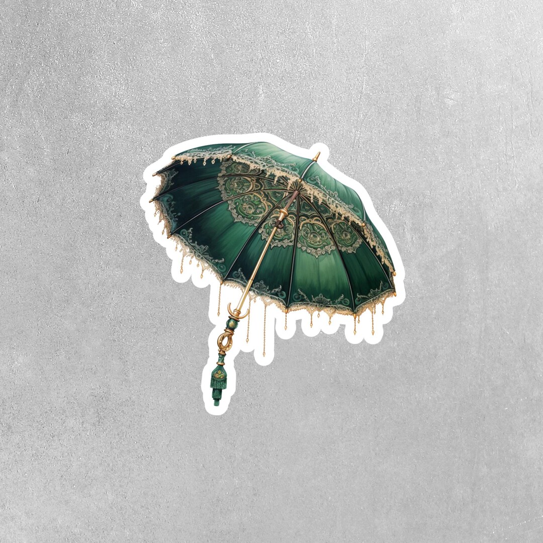 Victorian Umbrella Sticker | Vintage Decorative Umbrella Decal for ...