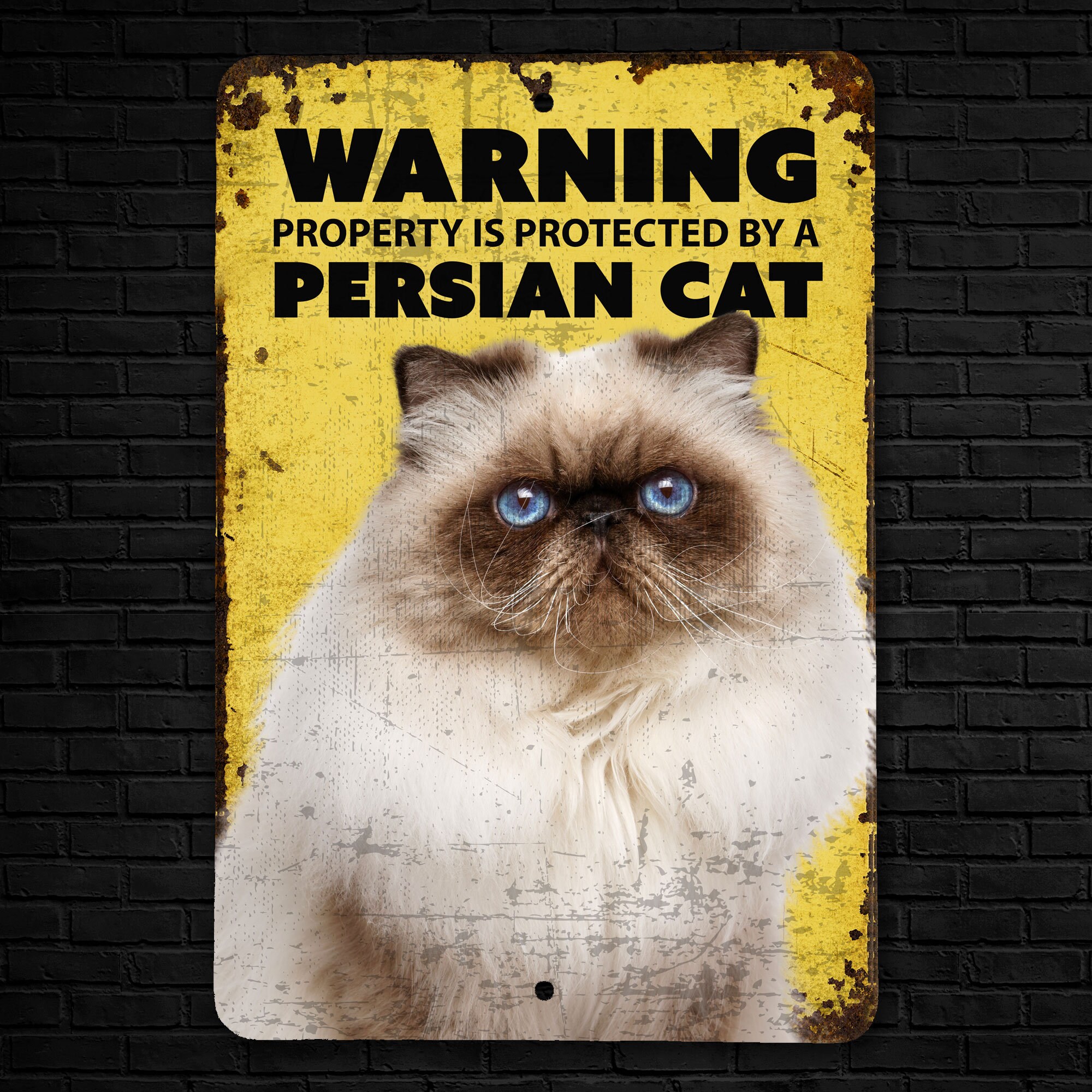 Warning Persian Cat Sign Cat Warning Sign Persian Cat Sign | Etsy