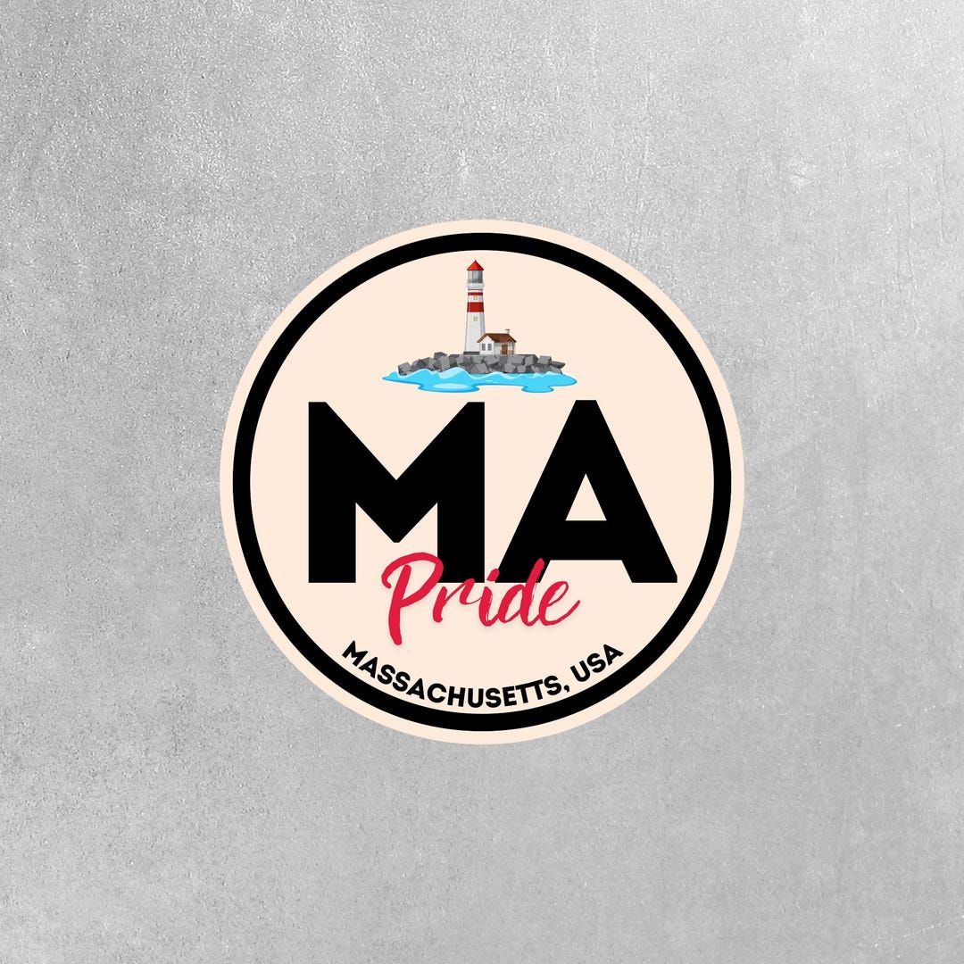 Massachusetts Pride Sticker - Massachusetts State Abbreviation Decal ...