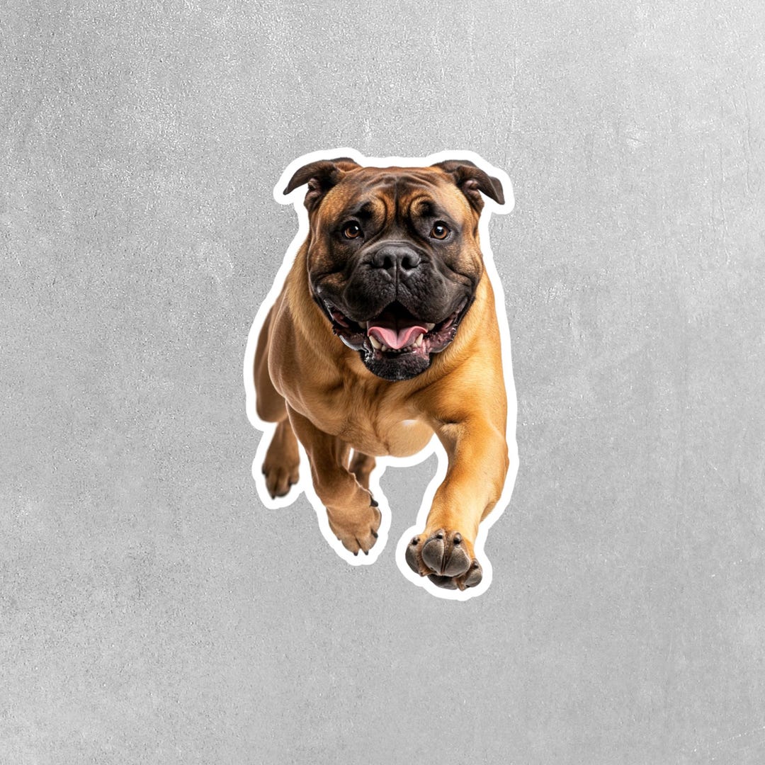 Mastiff Running Sticker - Mastiff Decal for Water Bottles, Car & Laptop ...