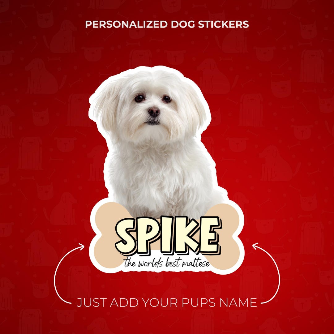 Maltese Sticker | Personalized Maltese Sticker | Maltese Decal | Three ...