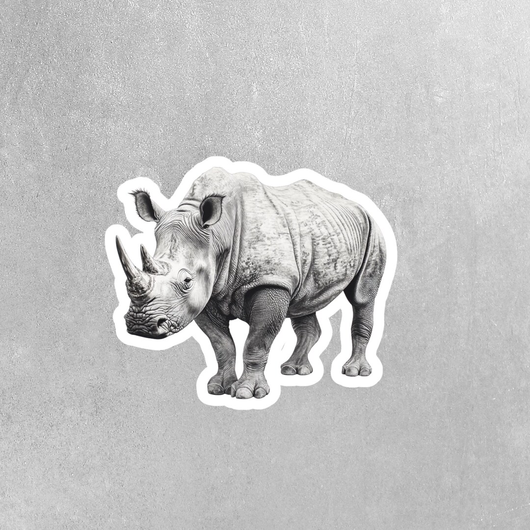 Rhinoceros Sticker | Rhinoceros Decal | Rhino Sticker - Etsy