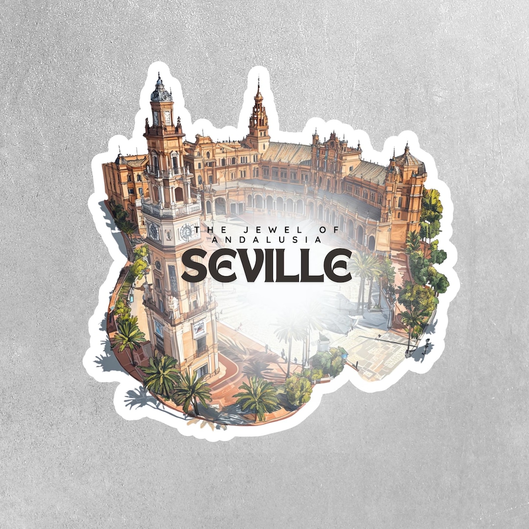 Seville Sticker | Andalusia Plaza De España | Travel Souvenir, Vintage ...