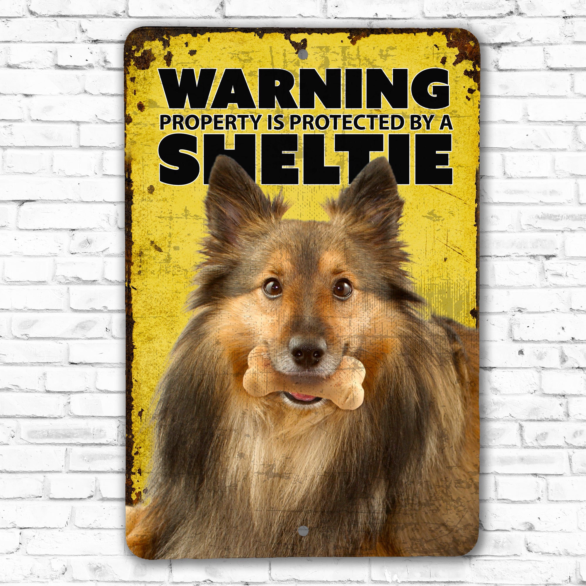 Warning Sheltie Sign | Dog Warning Sign | Sheltie Sign - Etsy
