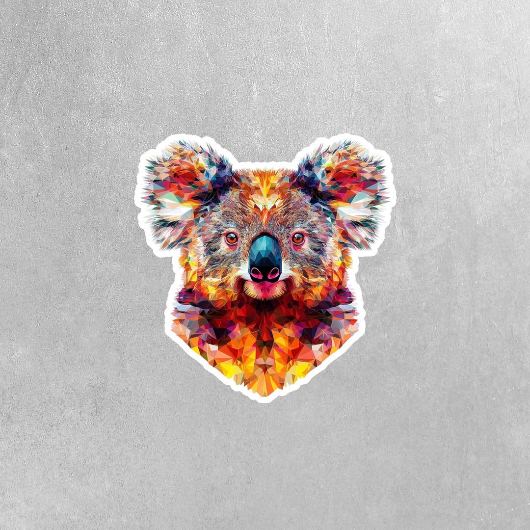 Koala Bear Sticker | Koala Bear Geometric Sticker | Bear Sticker ...