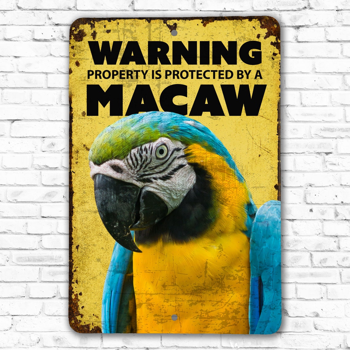 Warning Macaw Sign Parrot Warning Sign Macaw Parrot Sign | Etsy