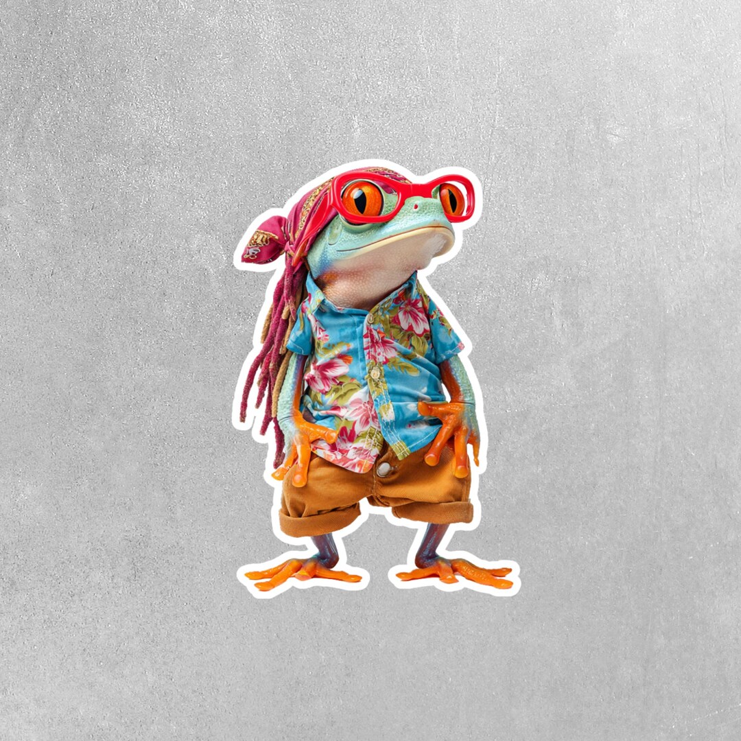 Dreadlocks Tree Frog Sticker: Funny Chillin’ Creatures Vinyl Decal - Etsy
