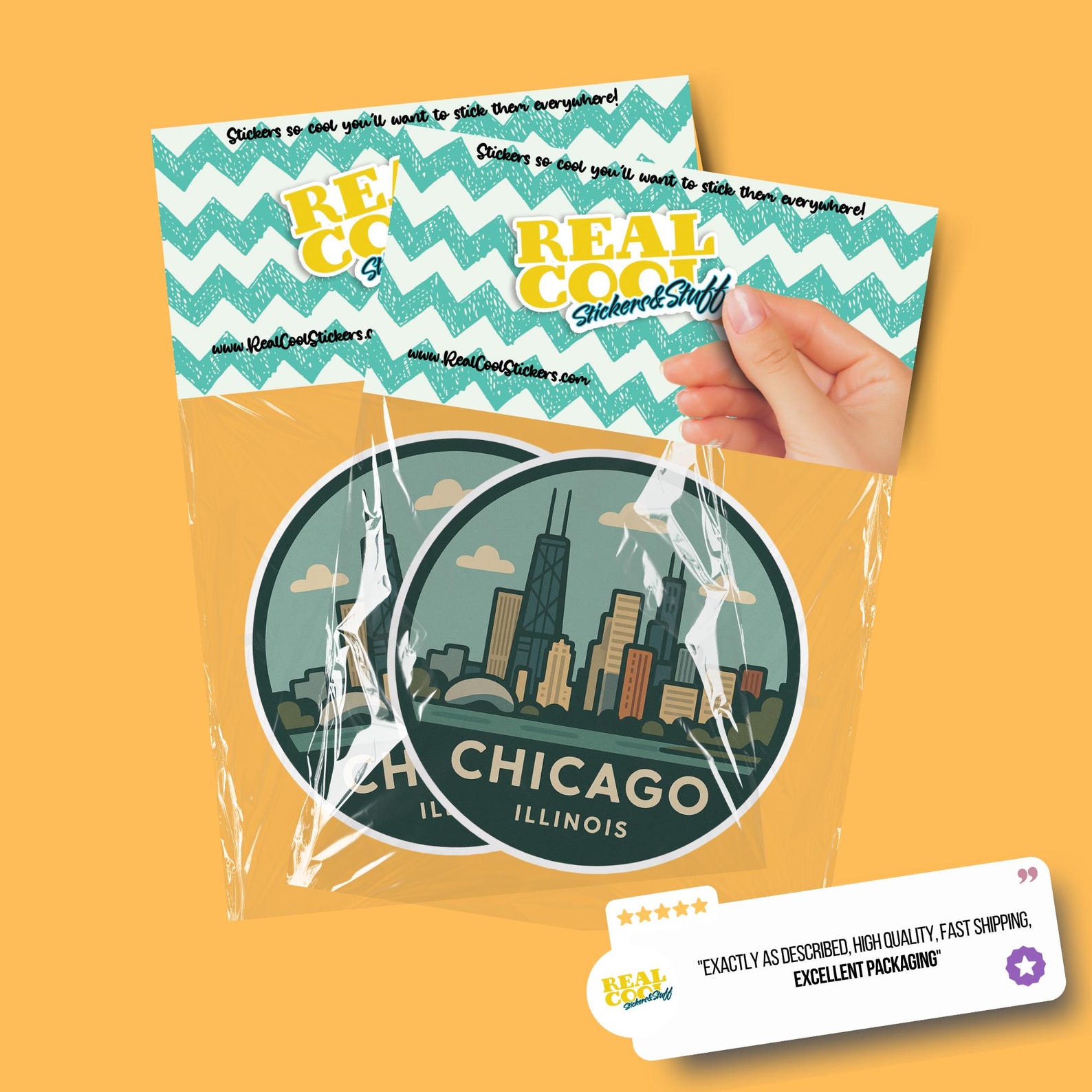 Chicago Sticker | Chicago Travel Decal | Chicago IL Illustration ...