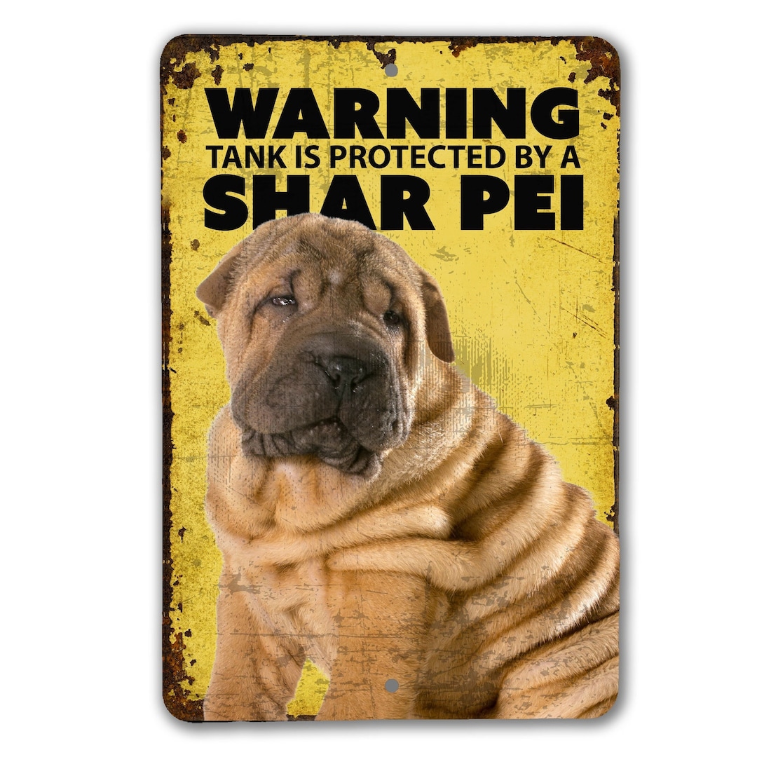 Warning Shar Pei Sign | Shar Pei Warning Sign | Shar Pei - Etsy