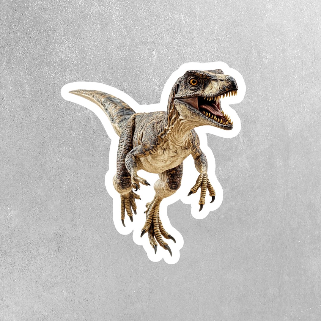 Velociraptor Sticker | Raptor Decal | Dinosaur Water Bottle Sticker - Etsy