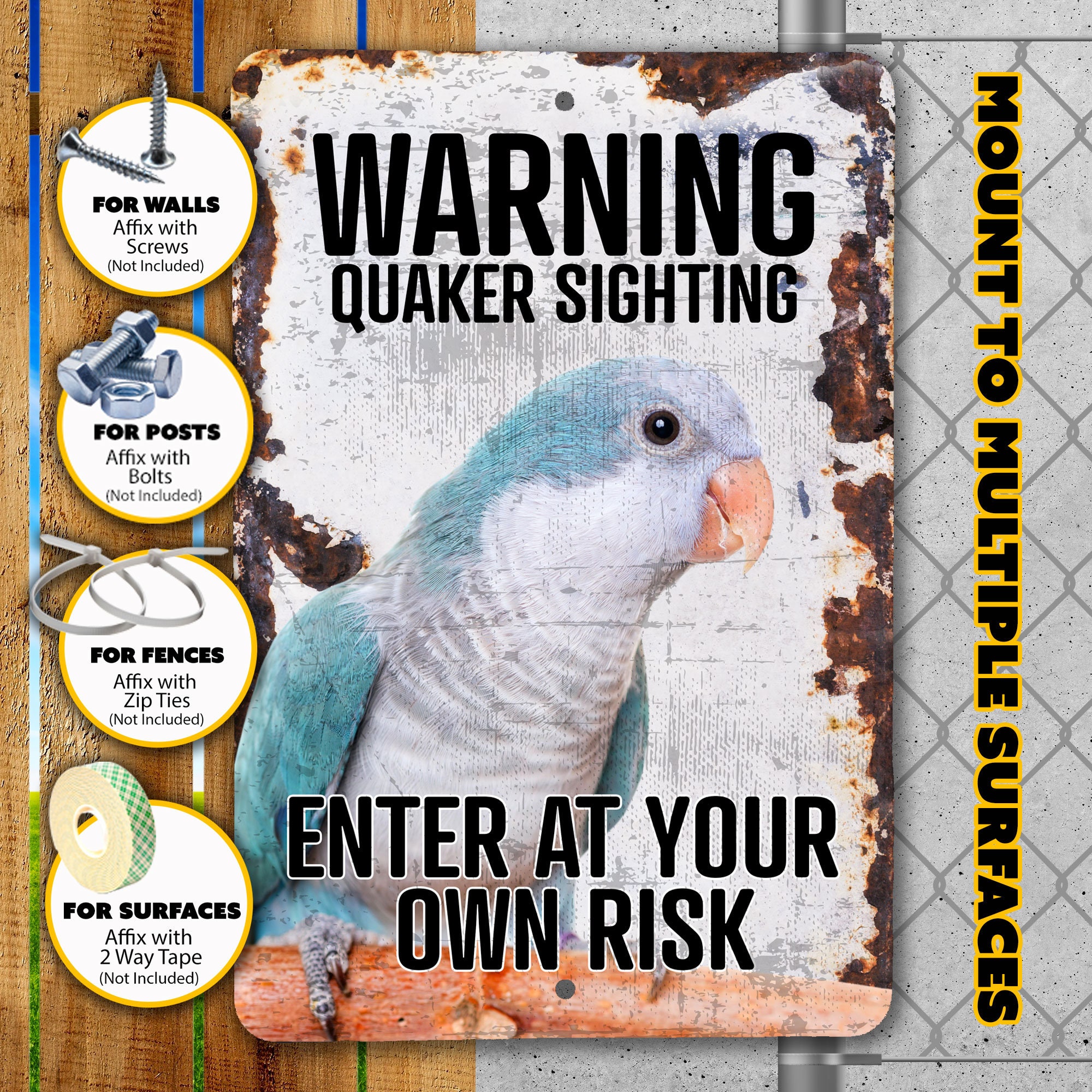 Blue Quaker Parrot Enter at Your Own Risk Sign Quaker Parrot - Etsy