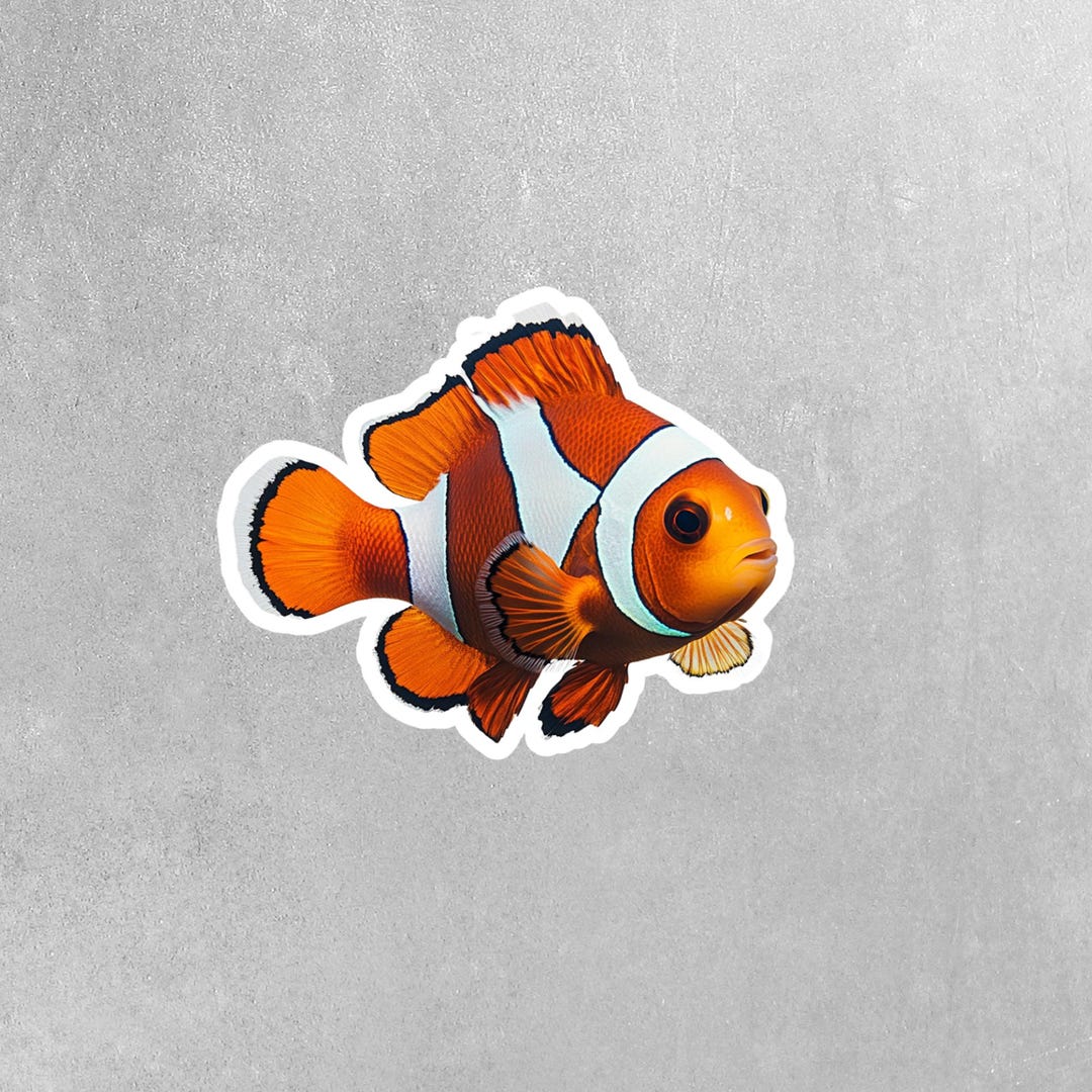 Clown Fish Sticker | Colorful Clown Fish Decal for Water Bottles ...
