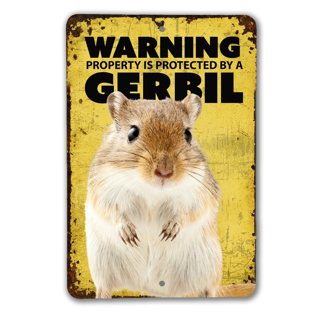 Warning Gerbil Sign | Gerbil Warning Sign | Gerbil Sign - Etsy