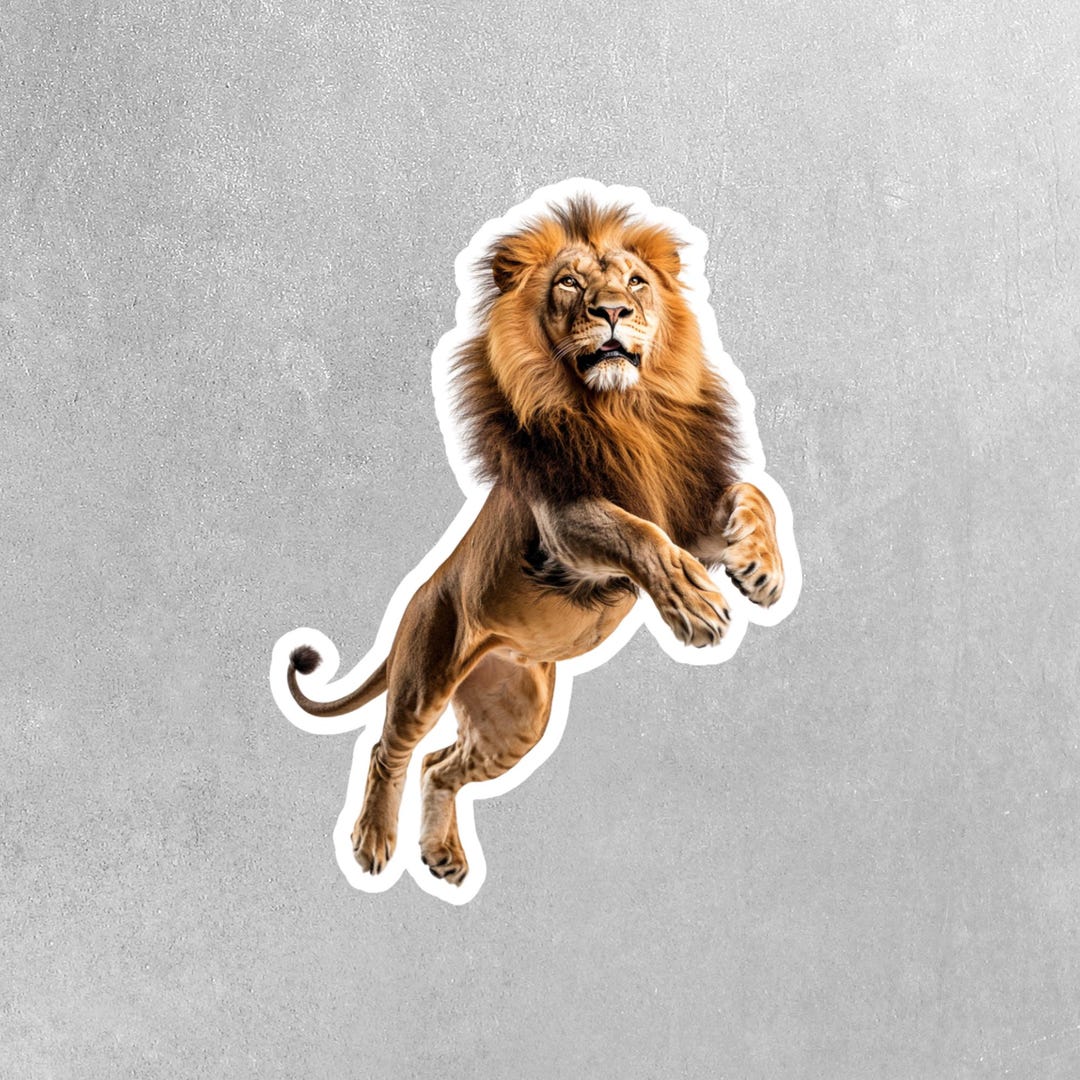 Lion Sticker | Lion Jump Decal | King of the Jungle Decal - Etsy