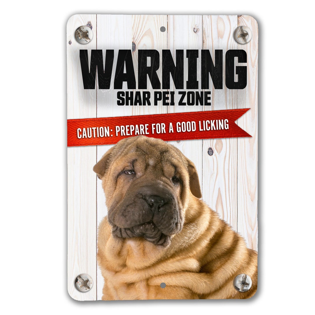Warning Shar Pei ZONE Sign | Shar Pei Warning Sign | Shar Pei - Etsy