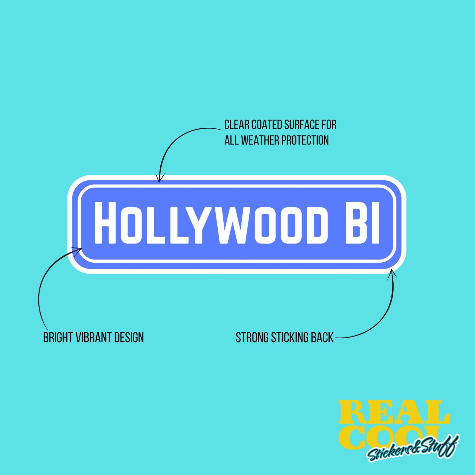 Hollywood Blvd Sign Sticker | Hollywood Bl Sign Decal | Los Angeles ...